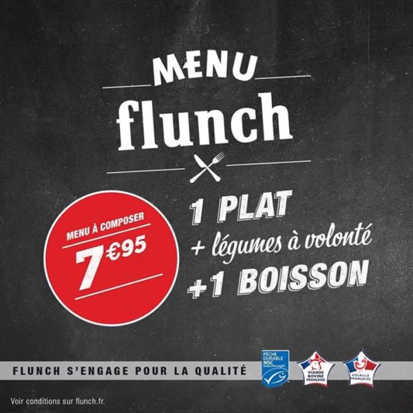 Menu Flunch à 7.95 - Chamnord